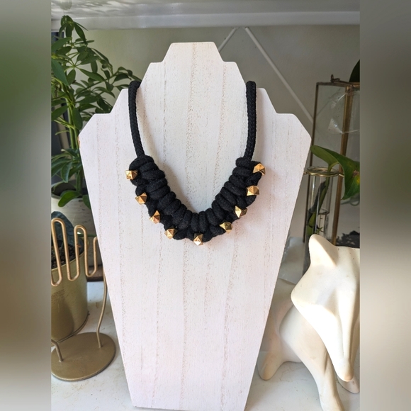 Hand Crafted | Jewelry | Handmade Woven Rope Necklace Gold Tone Accents ...
